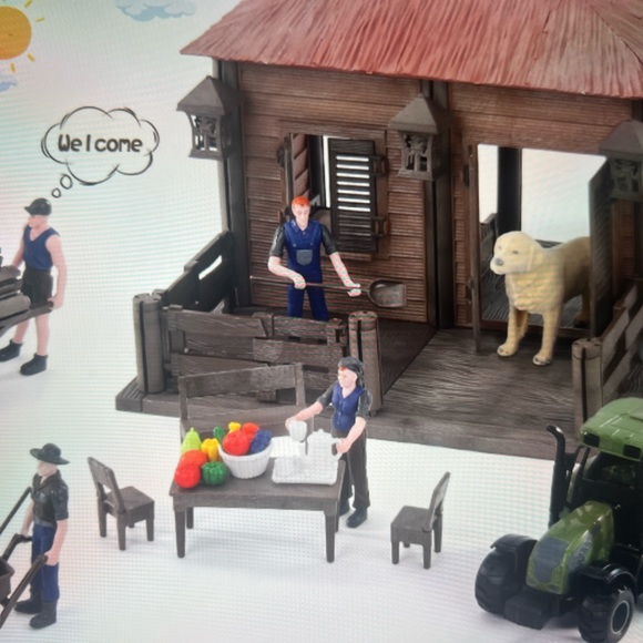 Happy Farm World | Toys | Happy Farm World Two Story Barn 87 Pcs Set ...